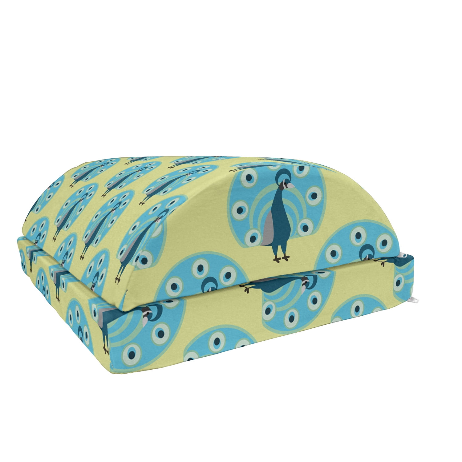 Peacock Foot Rest, Continuous Cartoonish Pattern with Exotic Bird Wild ...
