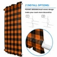 Black Orange Plaid Door Curtains for Door Window, French Sidelight ...