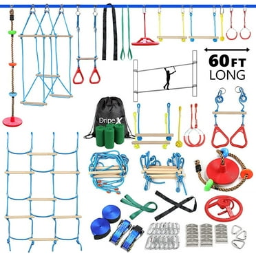 American Ninja Warrior Backyard Obstacle Course Kit for Kids Outdoor ...