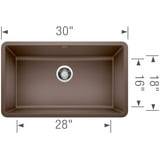 "BLANCO PRECIS 30"" Single Bowl Undermount Kitchen Sink - White ...