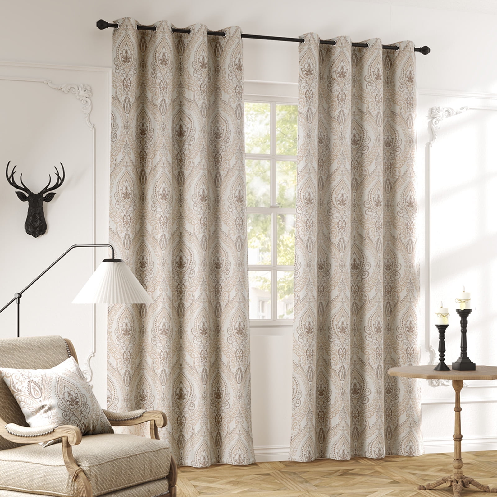 Click here for Curtainking Damask Printed Curtains For Bedroom Li... prices