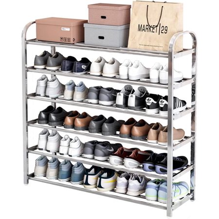 Shoe Rack Organizer for white metal,6 Tier Free Standing Shoe Rack ...