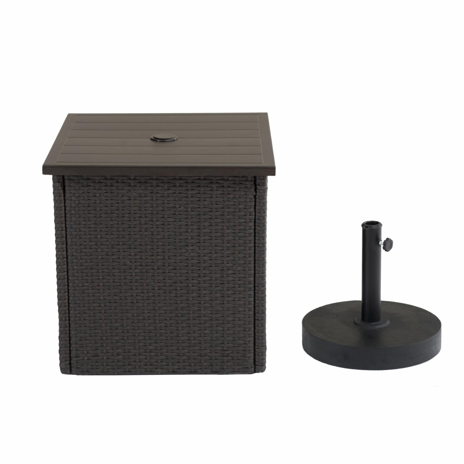Sunjoy Combination Umbrella Stand Side Table - Light Brown - Walmart.com