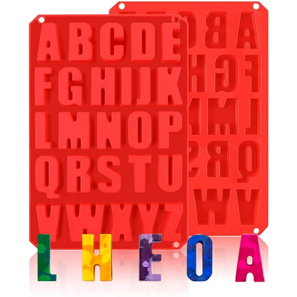 26 Cavities Alphabet Silicone Mold,DIY Crayon Letters Molds, Silicone ...