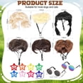 6 count Funny Wig for and Role Playing Wigs with Hairpin Glasses and ...