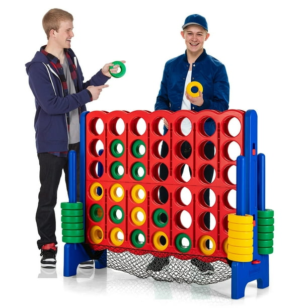 Giant Connect 4 Game Set, 4-in-a-Row Connect Game with Quick-Release ...