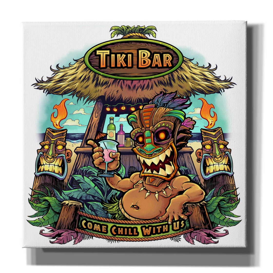 Epic Graffiti 'Tiki Bar' by Flyland Designs, Canvas Wall Art, 12"x12 ...