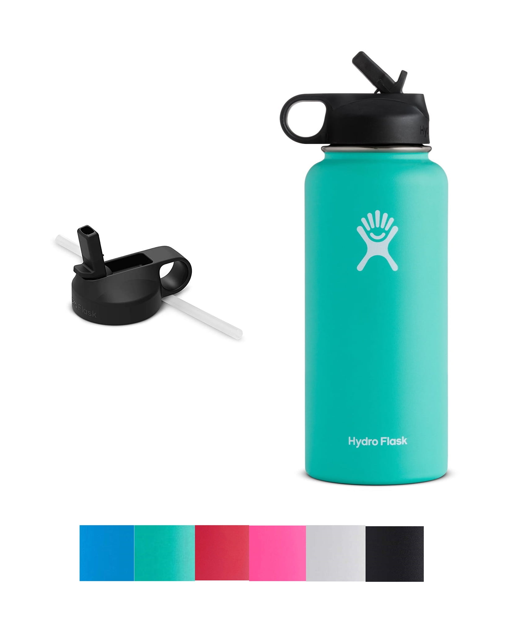Hydro Flask Wide Mouth Water Bottle Stainless Steel Straw Lid 32Oz