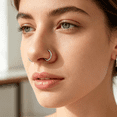 DESIGNICE 4Pcs Titanium Nose Rings Hoops for Women Men,18G Gold/Silver ...