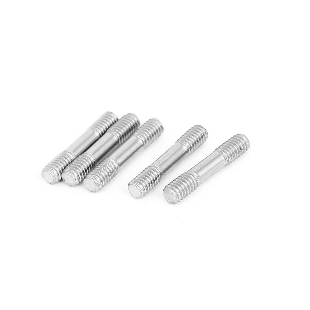 M4x20mm Stainless Steel Double End Threaded Stud Screw Bolt Silver Tone ...