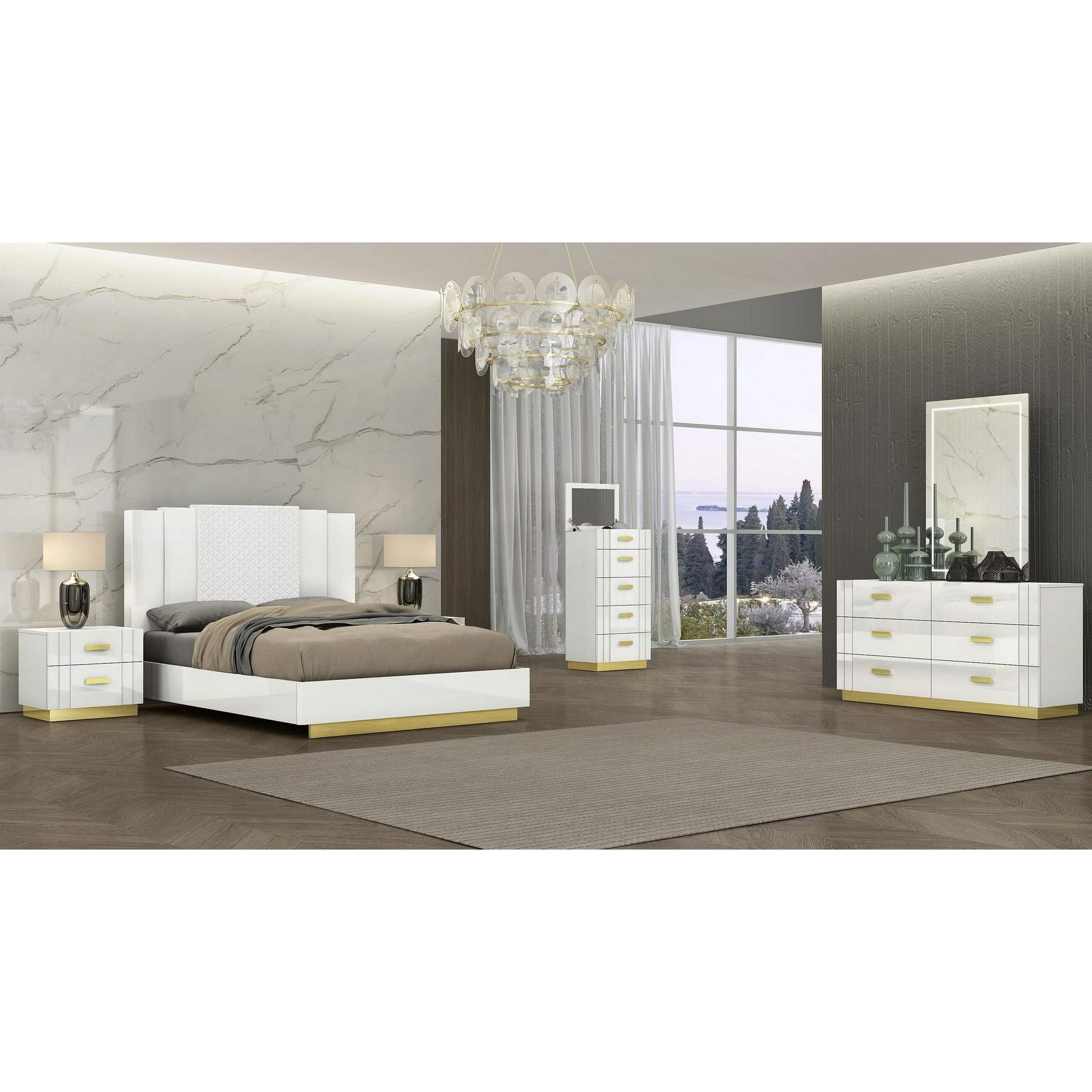 Click here for K-Living Tanner King Bedroom Set In White With Tit... prices