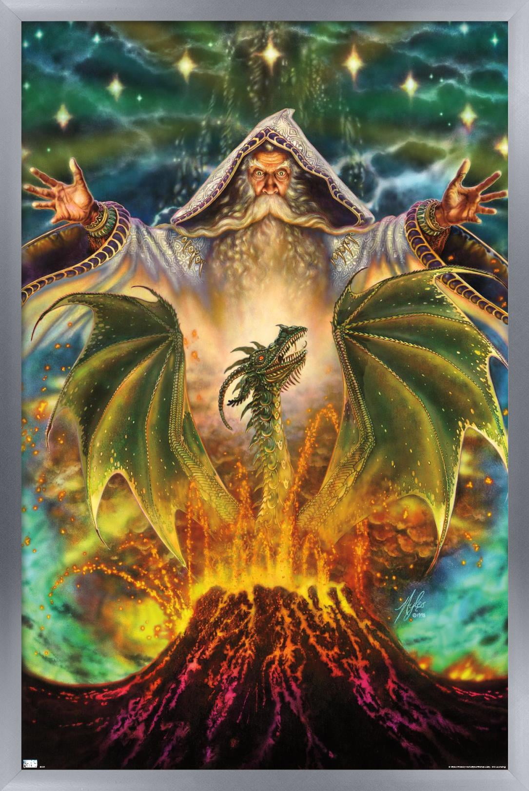 Myles Pinkney - Dragon Mountain Wall Poster, 14.725" x 22.375", Framed ...