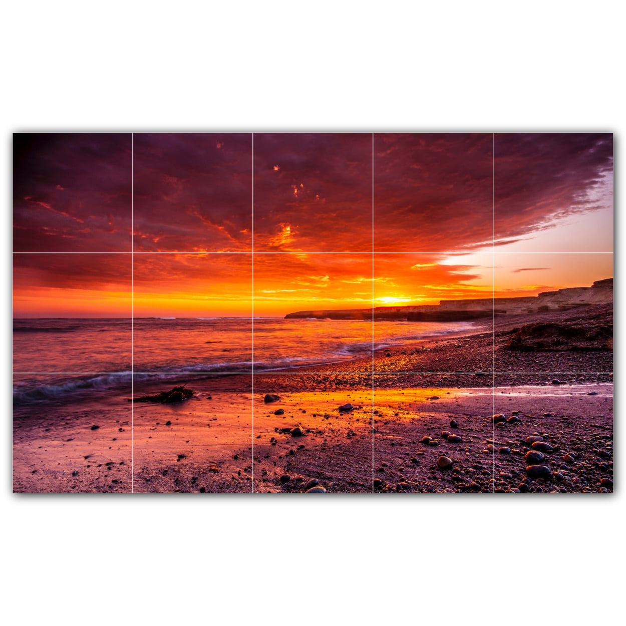 Picture-Tiles.com: Sunset Ceramic Tile Wall Mural WAL500979-53XL. 60"W ...