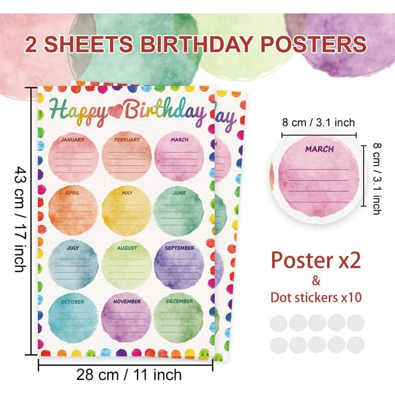 Classroom Boho Happy For Classroom Confetti Reusable Birthday Poster ...