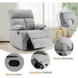 Alwalue Light Gray Swivel Rocker Recliner Chair with Adjustable ...