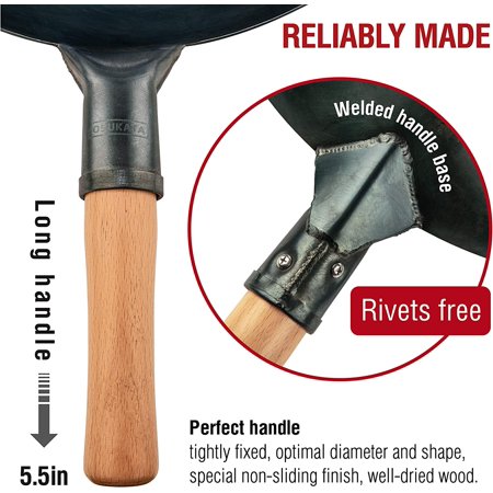 Blue Round Bottom Wok Pan \u2013 14" Woks and Stir Fry Pans - Chinese ...