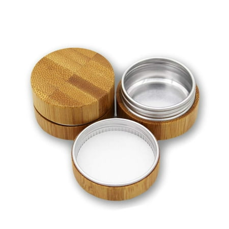 2 Pieces 10ml Empty Aluminum Tin with Bamboo Shell Cosmetic Sample ...