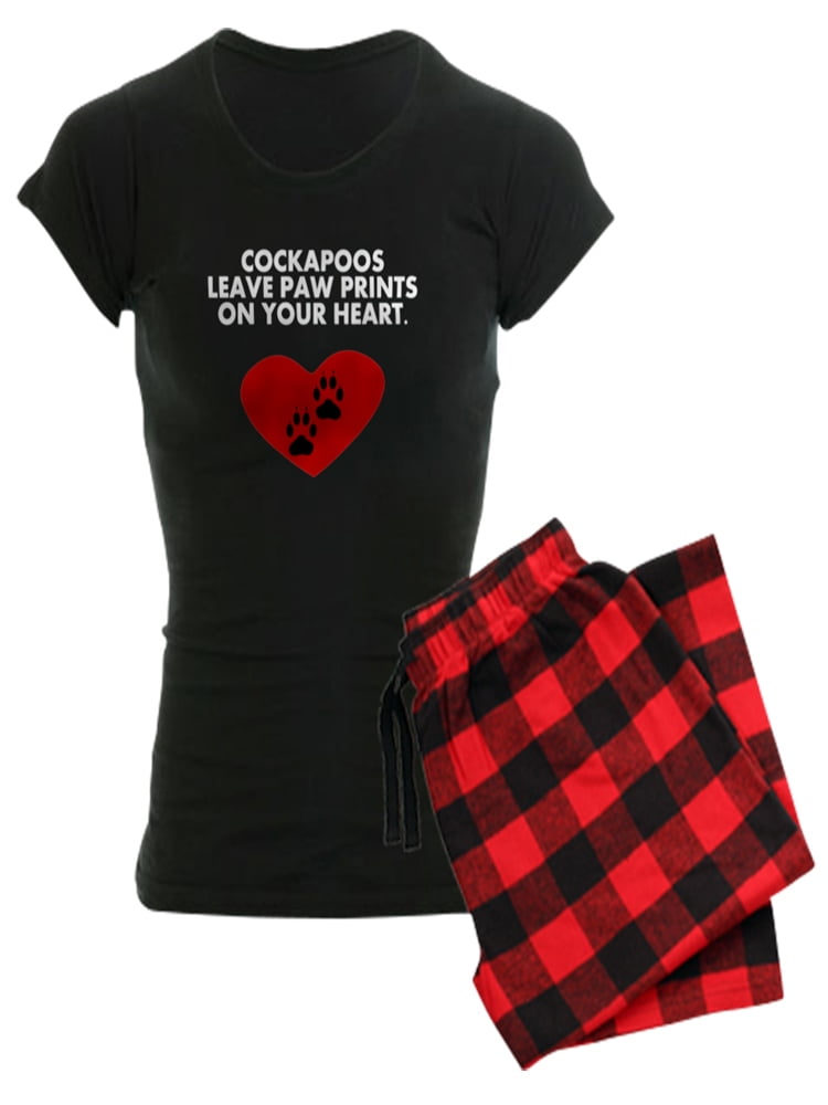 CafePress - Cockapoos Leave Paw Prints On Your Heart Pajamas - Women's ...