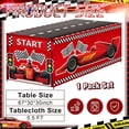 6 ft Race Car Tablecloth Polyester Fast Theme Tablecover Reusable ...