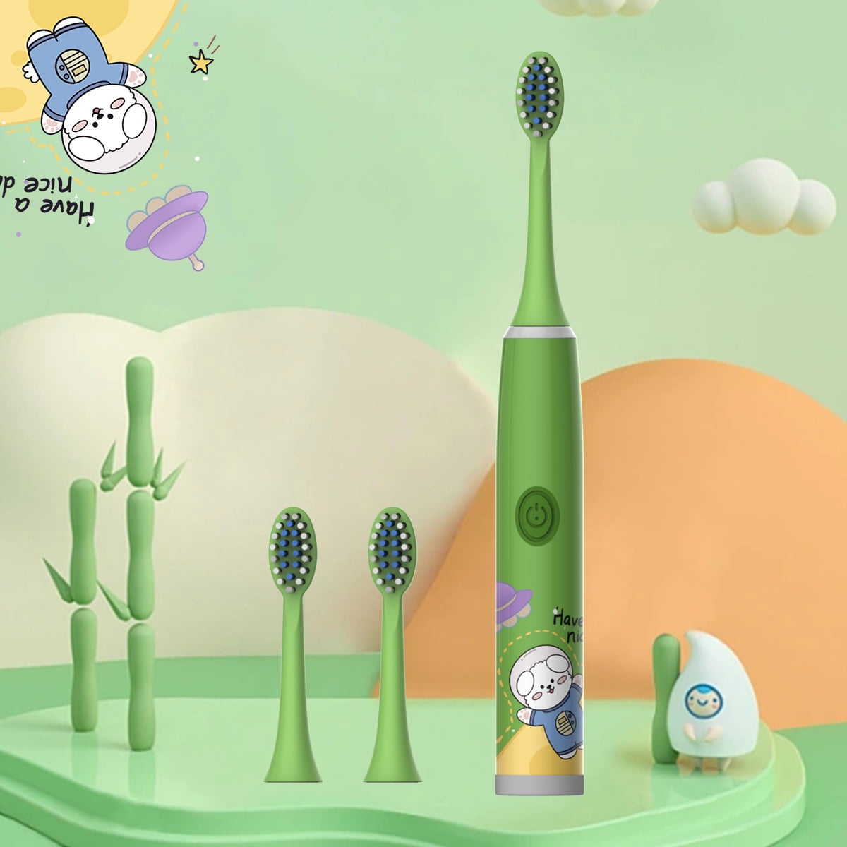 Cepillo de dientes eléctrico para niños, serie espacial de dibujos ...