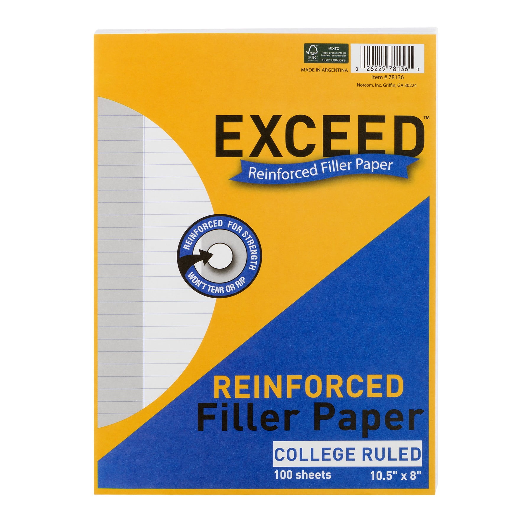 Exceed Reinforced Filler Paper College Ruled 100 Pages 8 X 10 5 Exceed Reinforced Filler Paper College Ruled 100 Pages 8 X 10 5