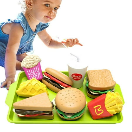 Pretend Play Burger Detachable Fast Food Meal Playset Fast Food Pretend ...