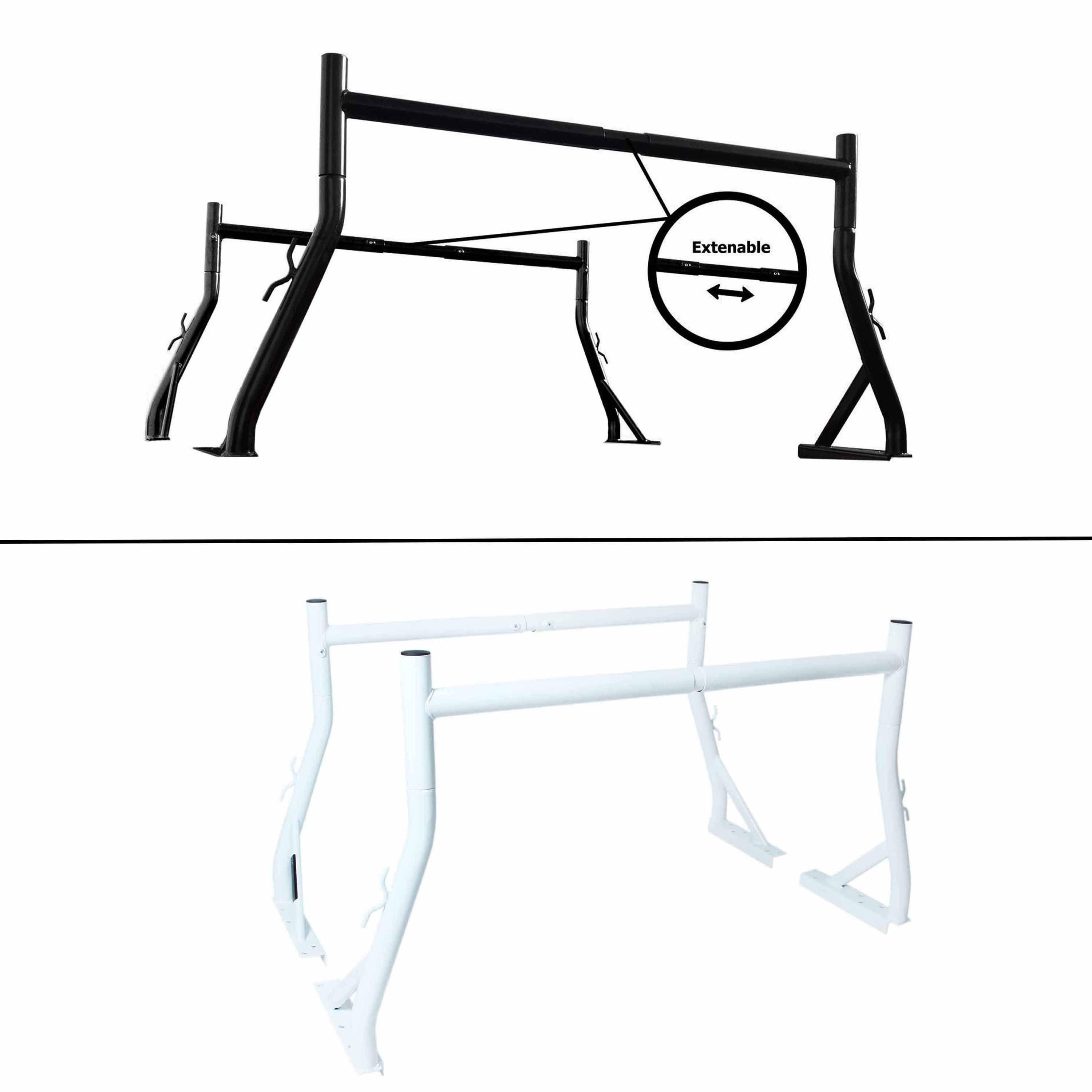 AA-Racks 800 Lb 2 Bar Pick-up Truck Utility Ladder Rack Matte Black ...