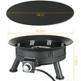 LAZY BUDDY Large Portable Propane Outdoor Gas Fire Pit 24 Inch W/ Cover ...