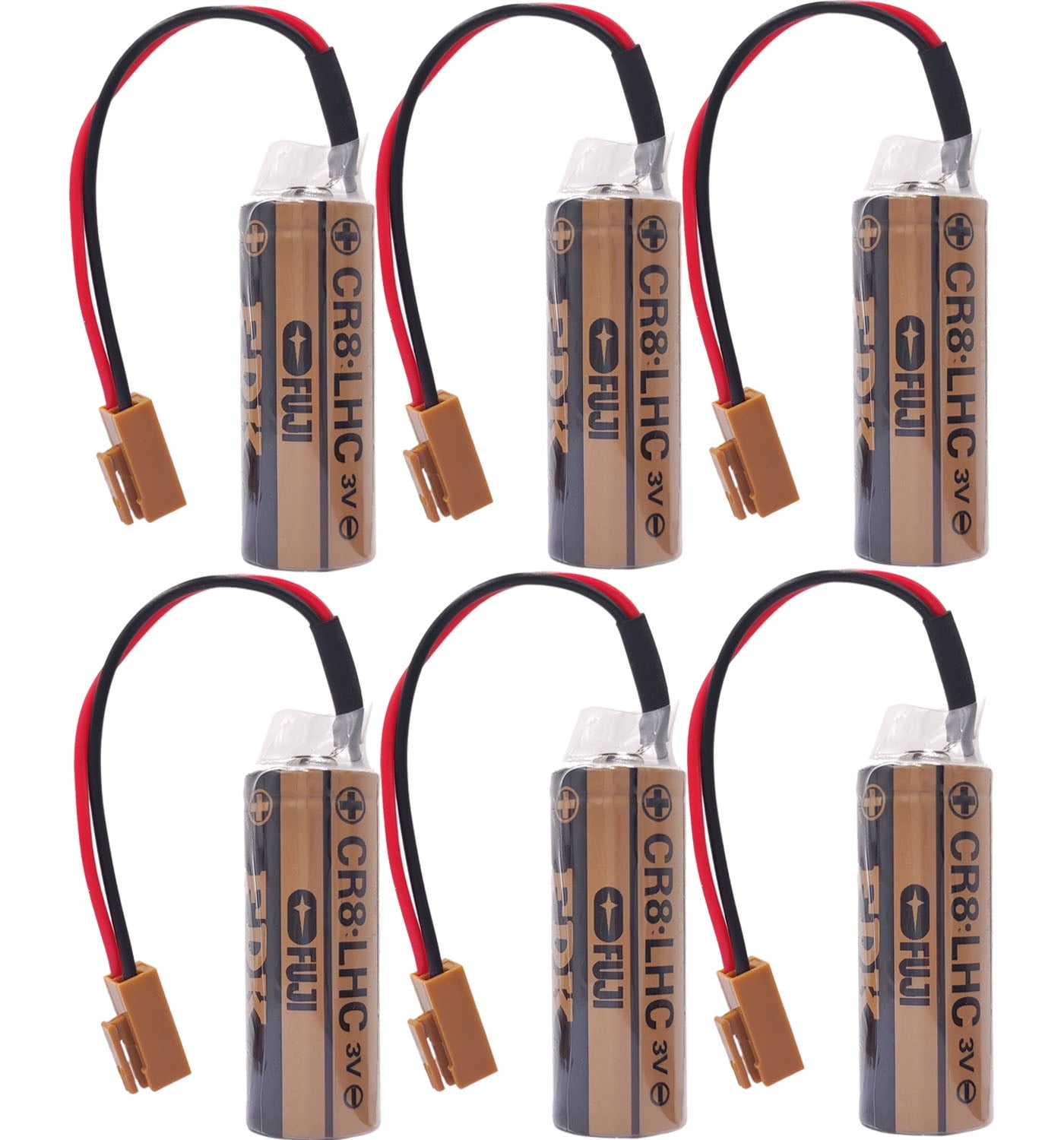 6 PCS CR8-LHC 3V 2600mAh Replacement Lithium Battery for Fuji CR8-LHC PLC Controller Backup ...