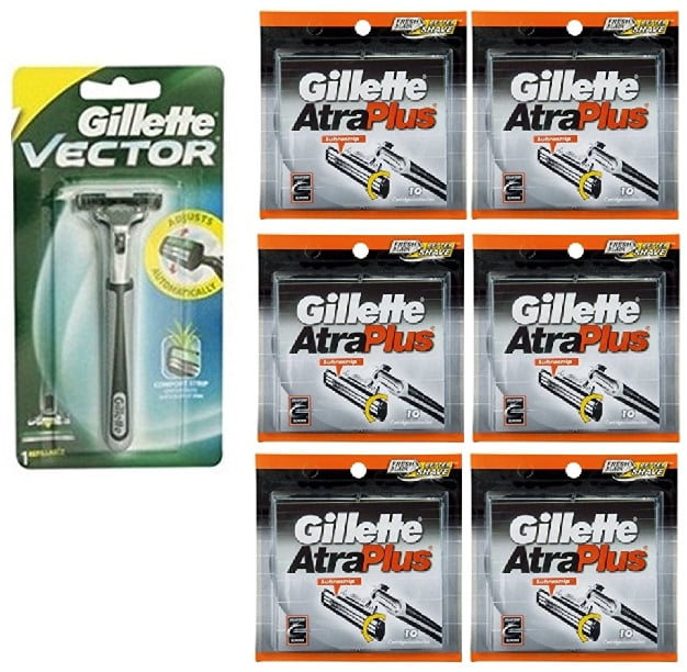 Vector Plus Razor Handle + Atra Plus Refill Razor Blades 10 ct. (Pack ...