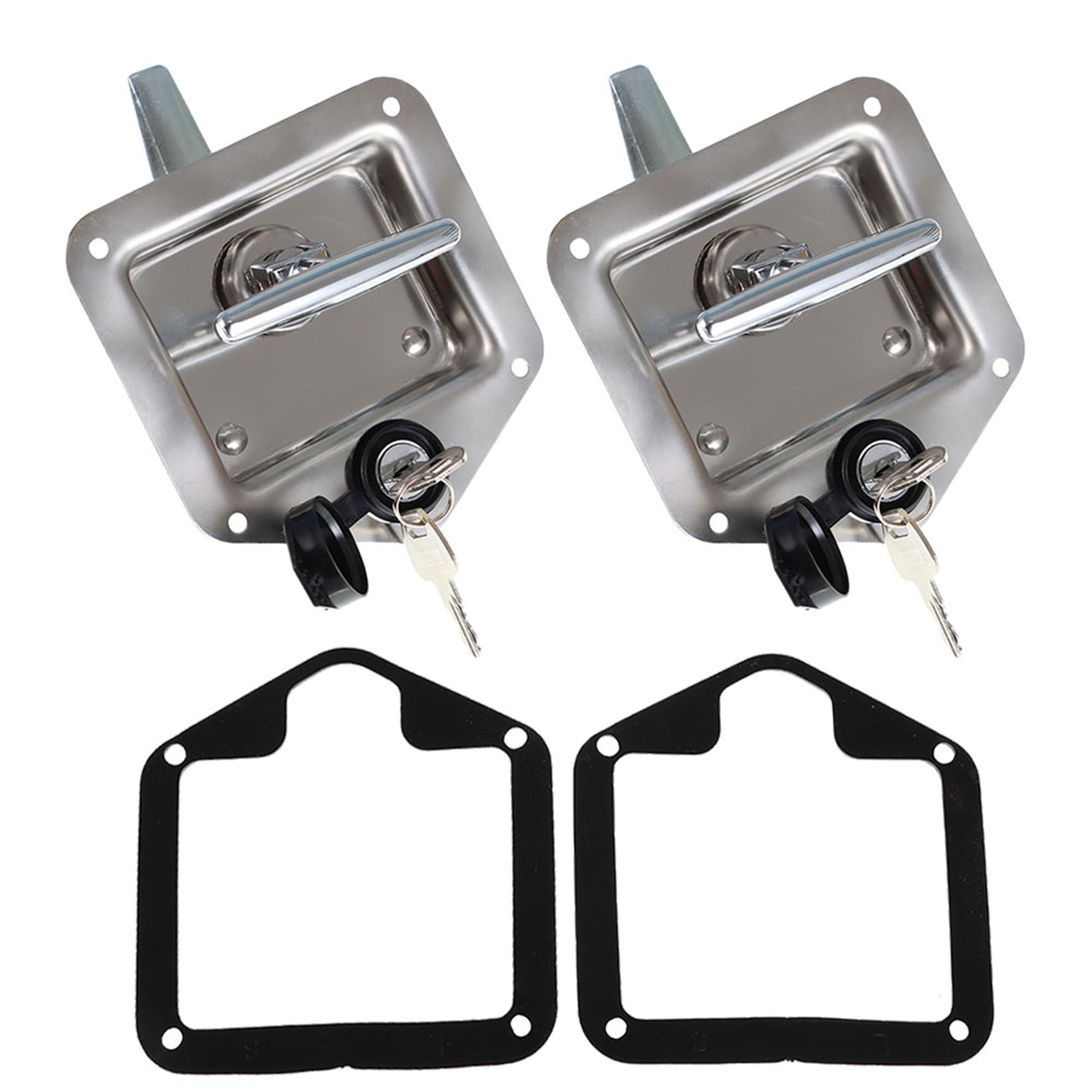 2 Trailer Door Latch T-Handle Lock Stainless Steel Keys For Camper RV ...