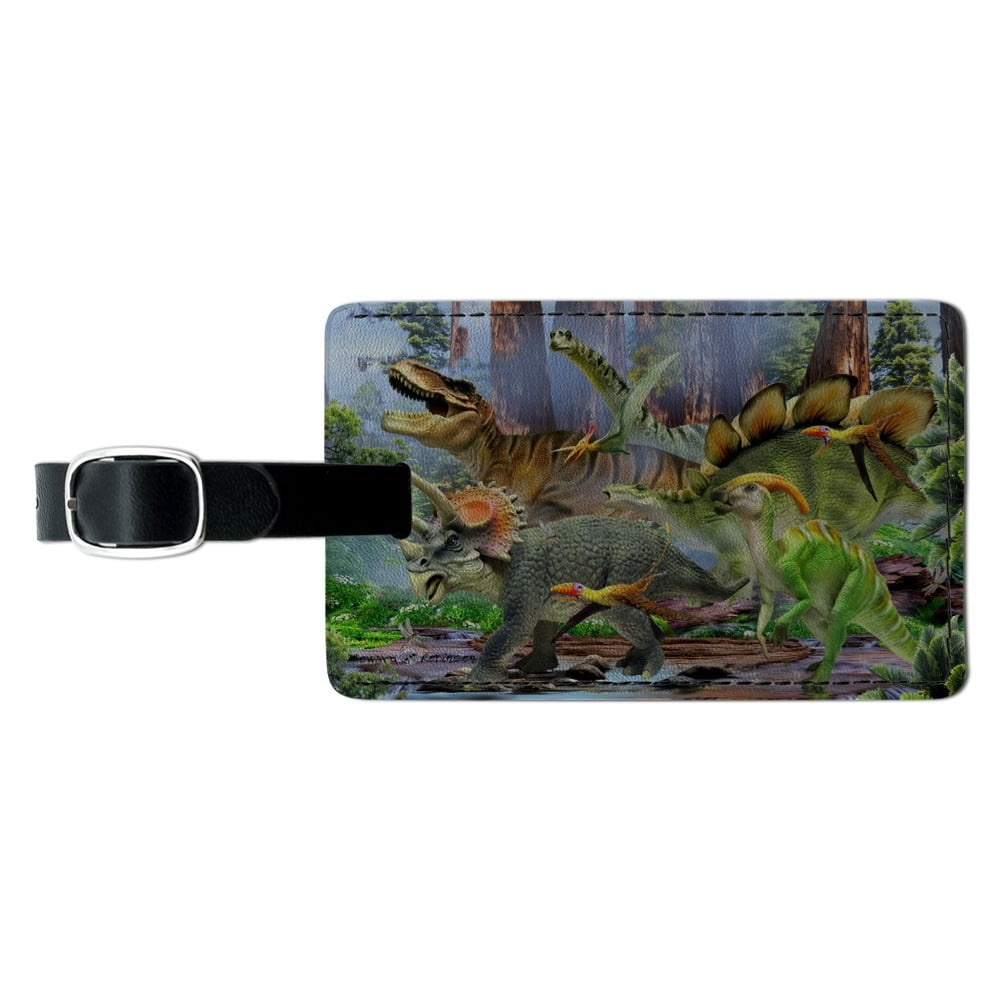 Triceratops T-Rex Stegosaurus Jurassic Dinosaurs Rectangle Leather ...