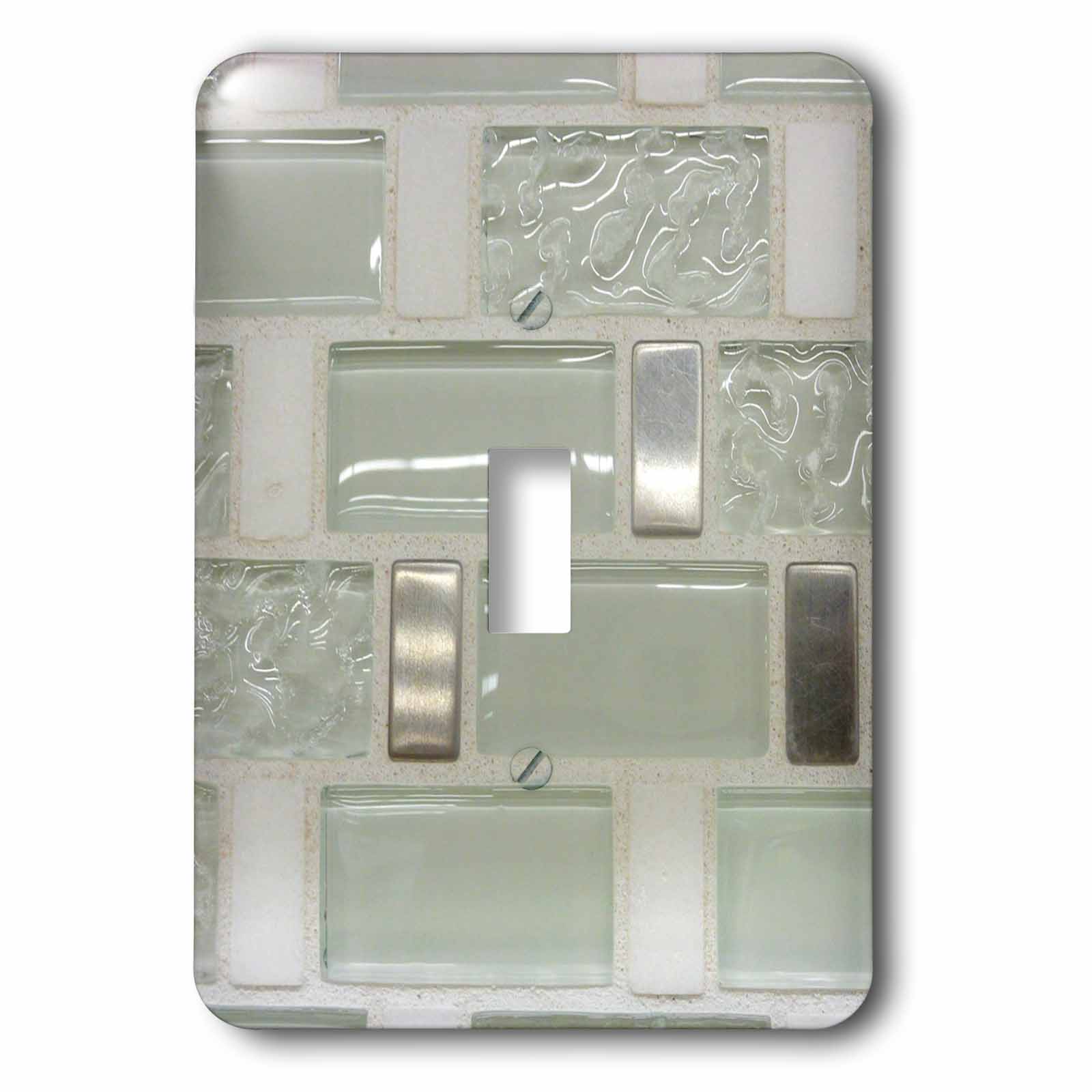 3dRose Image of Clear Glass And Metal Rectangle Tiles - Single Toggle ...
