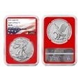 2021 $1 1-oz T-2 American Silver Eagle NGC MS70 Flag Label Red Core ...