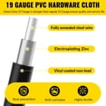 DWALE Hardware Cloth 48x100 ft, 1/2 inch black vinyl coated wire mesh ...