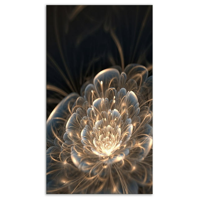 Designart Fractal Flower with Golden Rays Canvas Wall Art - Walmart.ca