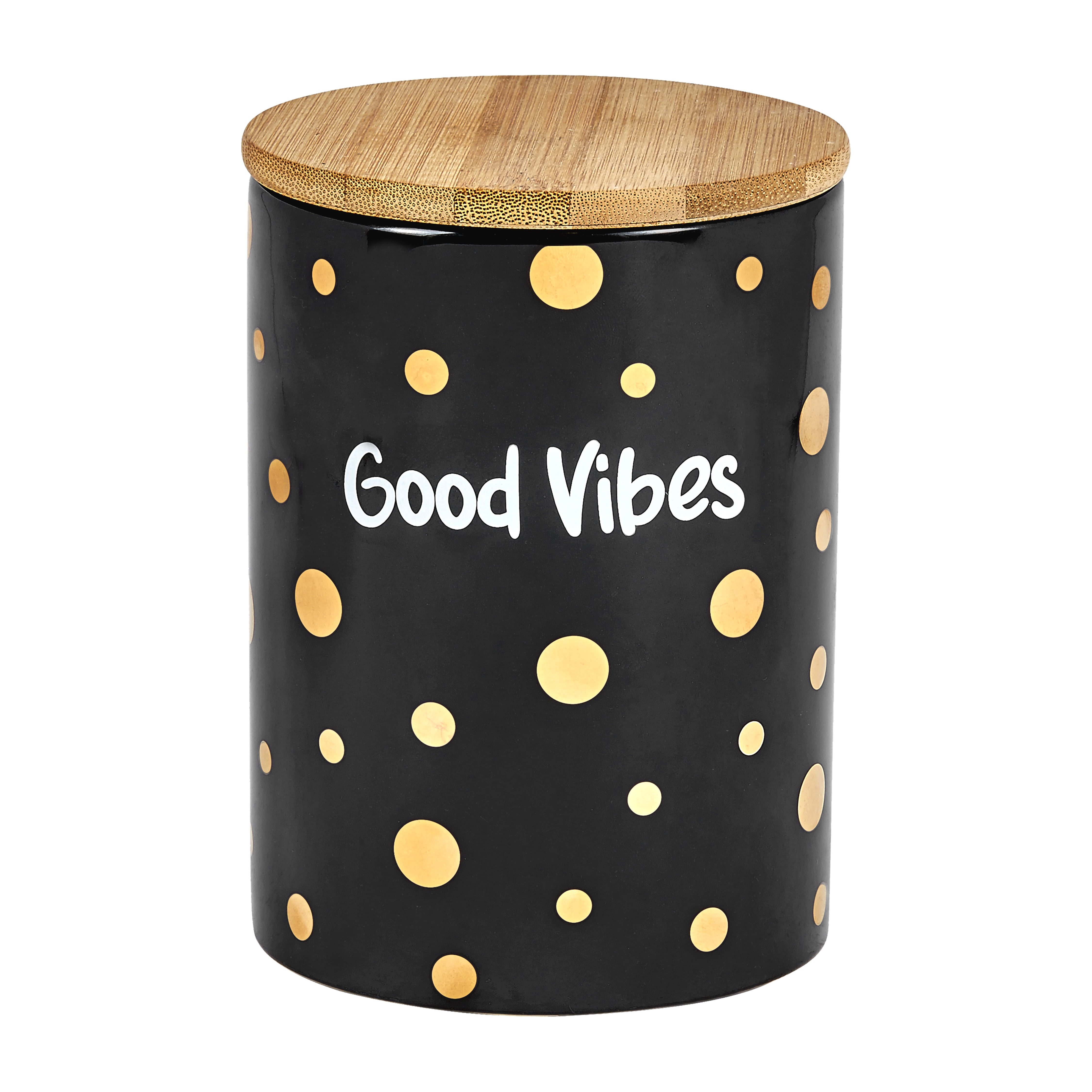 FASHIONCRAFT 88087 Canister Stash Jar, Good Vibes Novelty Stash Jar ...