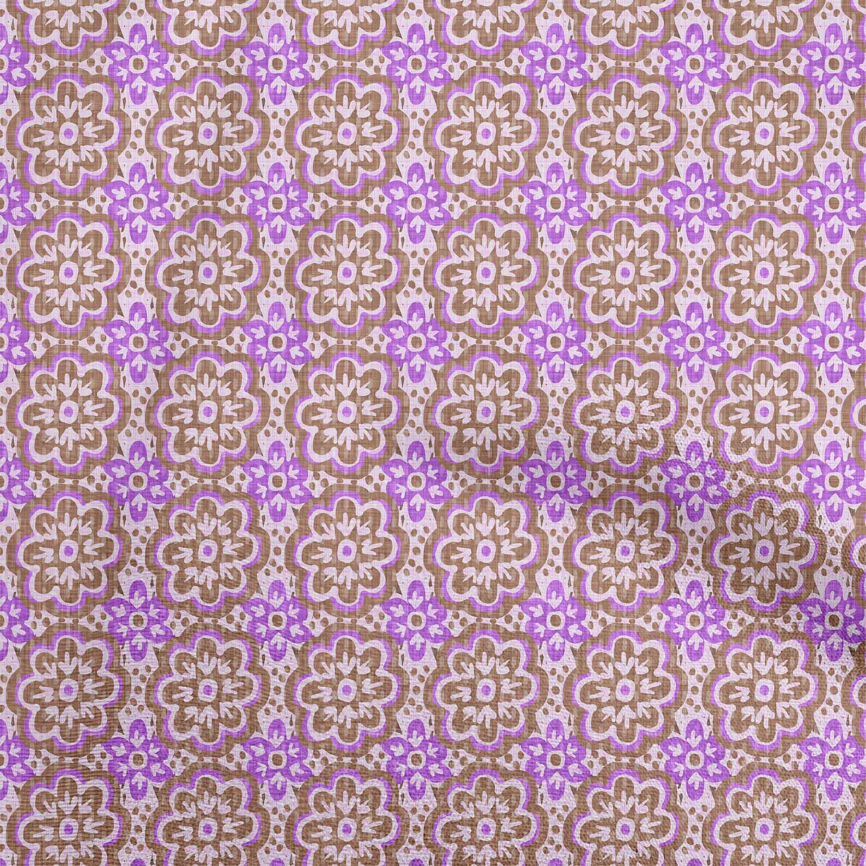 oneOone Velvet Brown Fabric Asian Block Dress Material Fabric Print ...