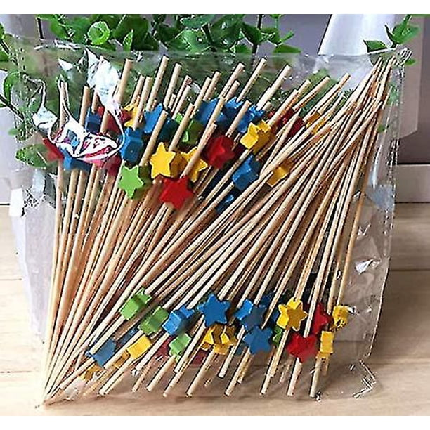 200 Pcs Wooden Toothpicks Party Supplies Frill Finger Food Fruits ...