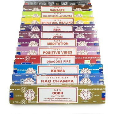 Satya Any Assorted Mix Incense Sticks Set 12 Pack for Meditation, Yoga ...