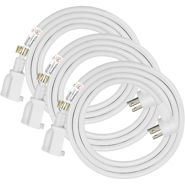 6 FT Extension Cord, Flat Plug Extension Cord with 3 Prong, 14 Gauge ...