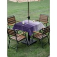 Abstract Ocean Square Outdoor Tablecloth with Umbrella Hole Purple ...