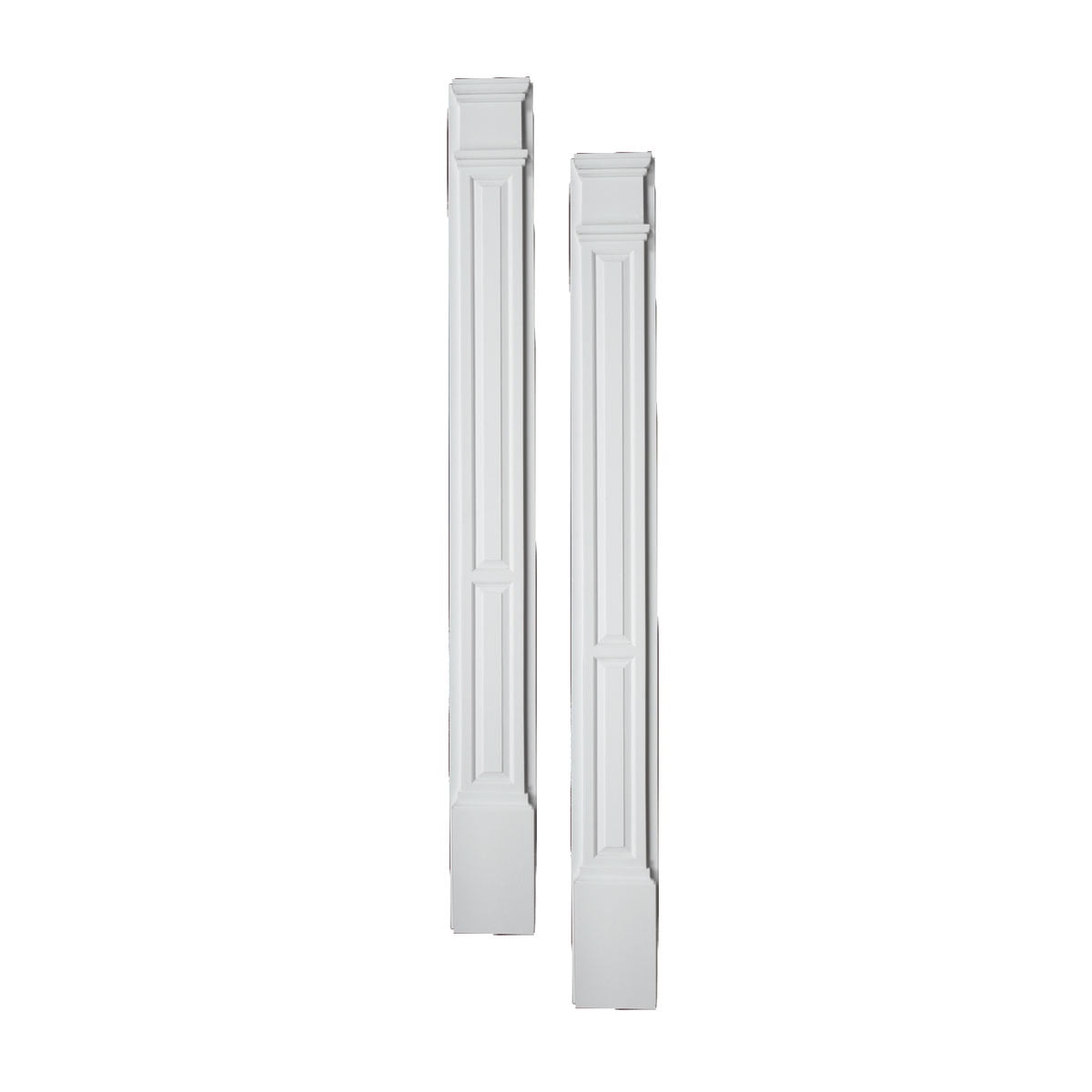 11"W x 108"H x 3 1/2"P Double Panel Pilaster w/ Plinth Block (Set of 2 ...