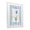 Stupell Industries Blue Tulip & Ribbon Border White Framed Print Under ...