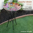Alpine Corporation 18" Round Outdoor Birdbath Bowl Topper with Colorful ...
