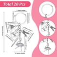 20Pcs Alloy Ballet Shoes & Dancing Girl & Heart Keychains with Iron ...