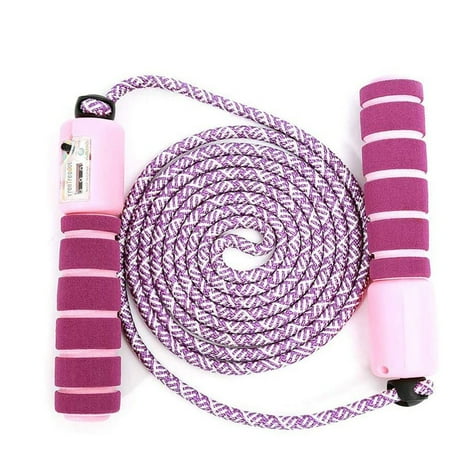 SM Kids Jump Rope, Adjustable Cotton Pink Skipping Rope with Counter ...