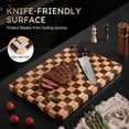 3 Pack Checkered Acacia Wood Cutting Boards for Kitchen, Butcher Block ...