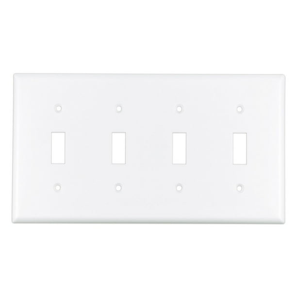 White Plastic 4-Toggle Switch Plate - Walmart.ca