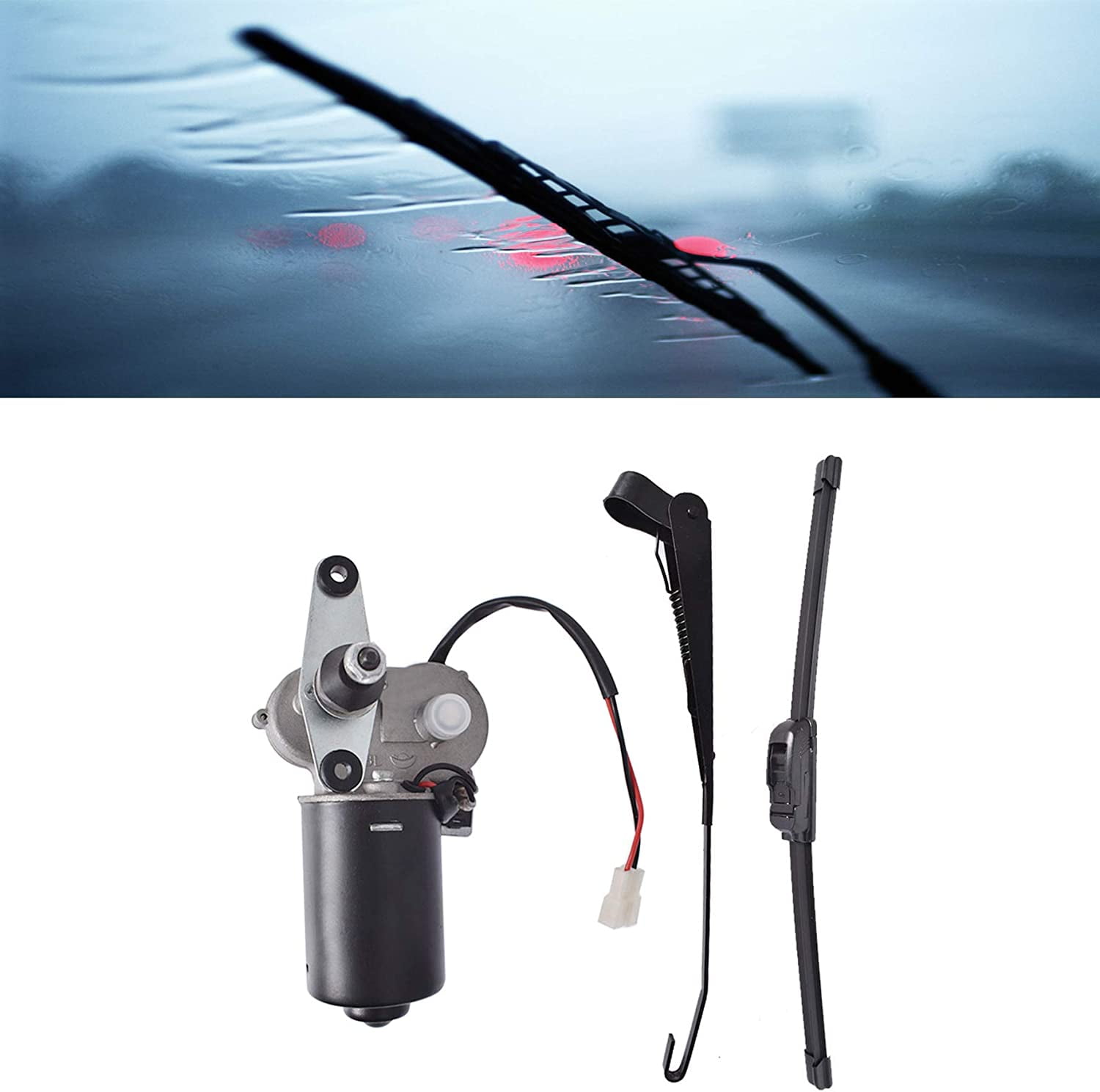 EPOTOOR 12V Electric Windshield Wiper Motor Kit for Polaris RZR for ...